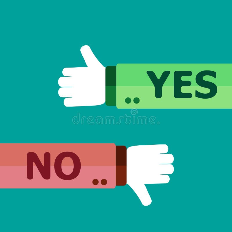 Thumbs Up and Thumbs Down, Like and Dislike Concept Stock Illustration ...