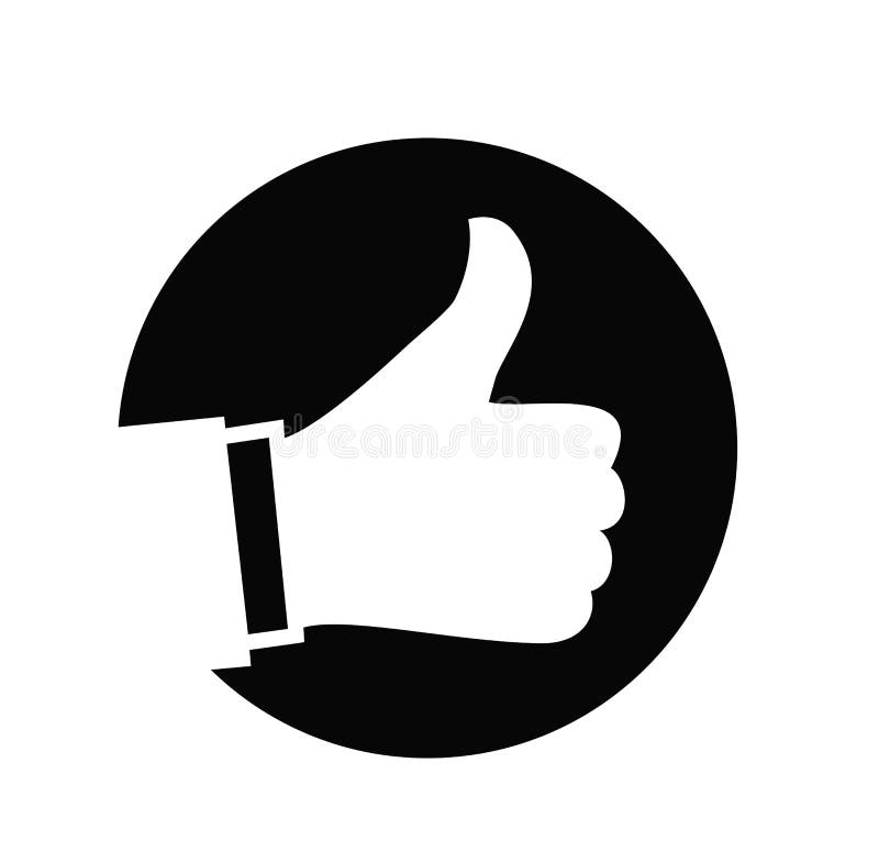 White Thumbs Up Icon Vector