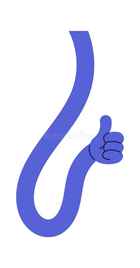 Thumbsup Funky Long Hand Gesture Stock Illustration - Illustration of ...