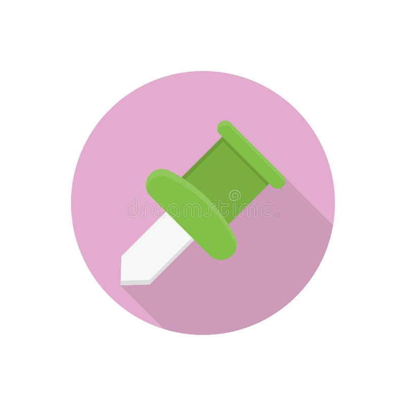 Thumbtack Vector Flat Colour Icon Stock Vector - Illustration of line ...