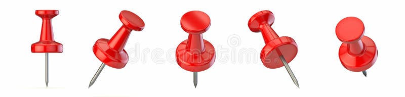 Thumbtack Different Positions 3D Stock Illustration - Illustration of ...