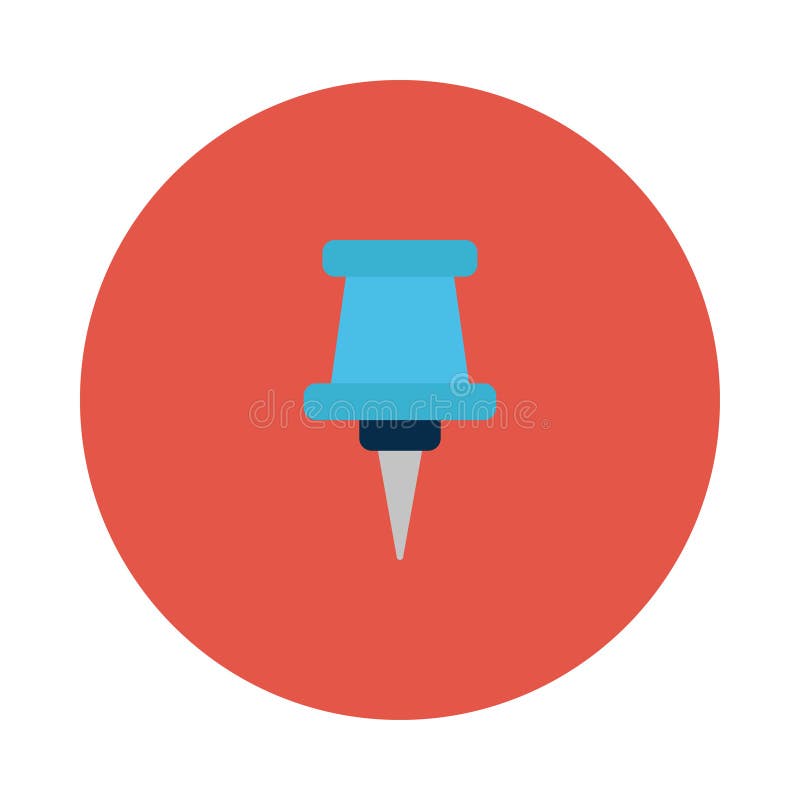 Thumbtack flat vector icon stock vector. Illustration of note - 157480919