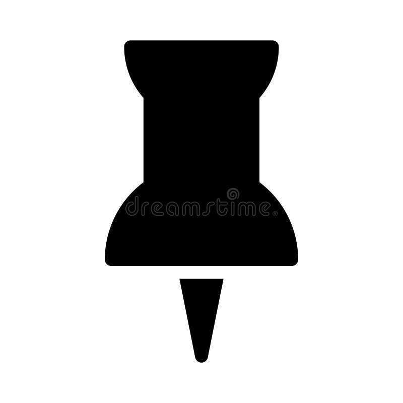 Thumbtack Glyph Flat Vector Icon Stock Vector - Illustration of ...