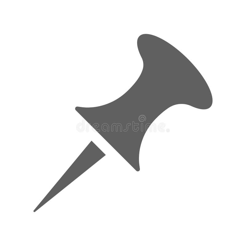 Thumbtack Gray Icon, Pin, Vector Graphics Stock Vector - Illustration ...