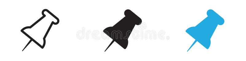 Thumbtack Icon Thin Line Illustration Stock Vector - Illustration of ...