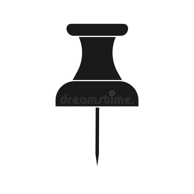 Thumbtack Vector Icon Illsutration Office Pin Solid Black. Paper Tack ...