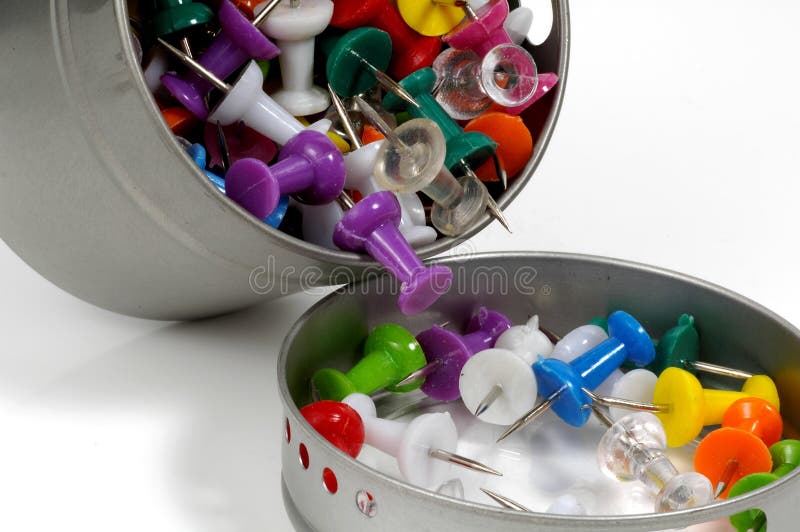 Thumbtacks stock image. Image of desk, fasten, steel, container - 57687