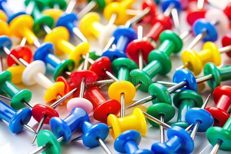 Thumbtacks on White Background Stock Illustration - Illustration of ...