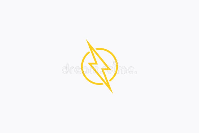Yellow Simply Thunder Sign Symbol Stock Vector - Illustration of flat ...