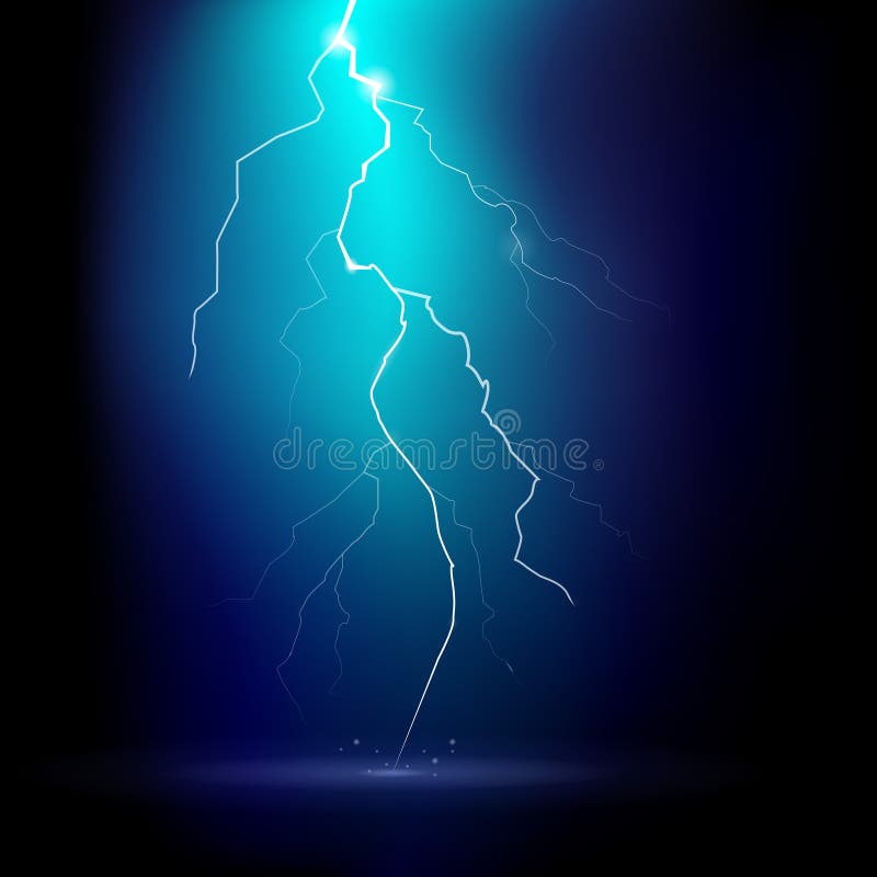 Thunder and lightning stock illustration. Illustration of blue - 7956264