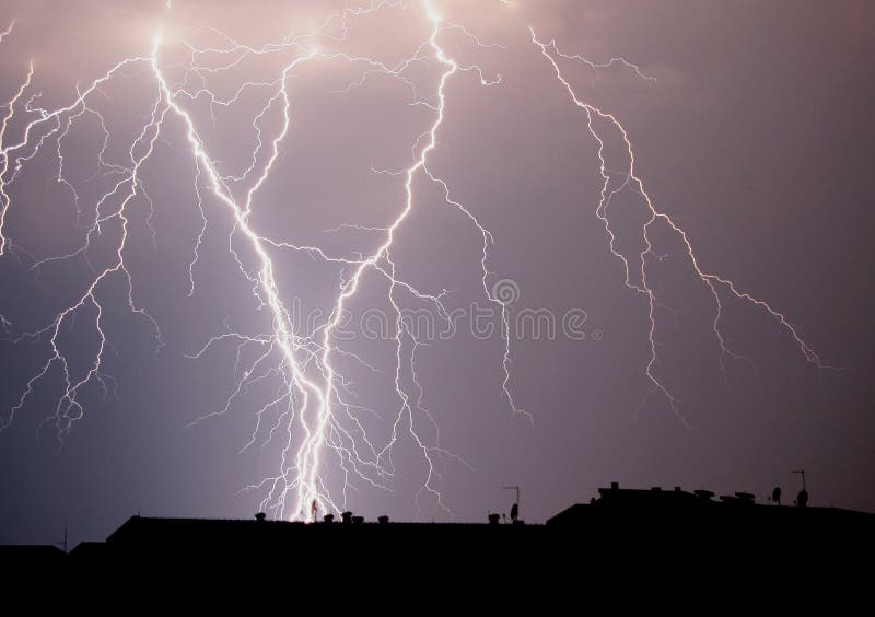 Thunder stock photo. Image of natures, rain, lightning - 997290
