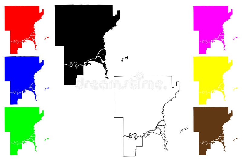 Thunder Bay City (Canada, Ontario Province) Map Vector Illustration ...