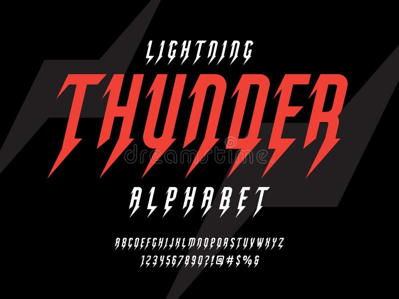 Thunder bolt font stock vector. Illustration of sign - 253282577