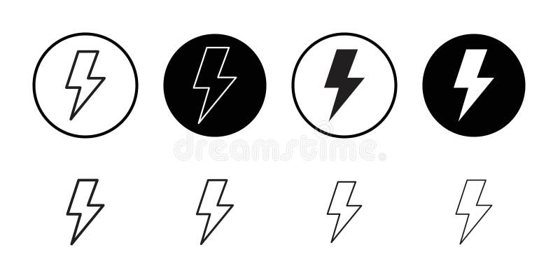 Thunder Bolt Icon Isolated Flat Vector in Outline Stock Vector ...
