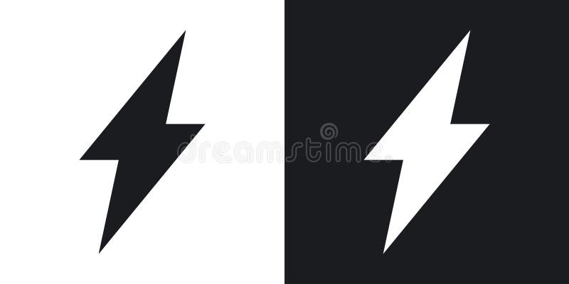 Thunder Bolt Icon Set. Power Energy Lightning Vector Symbol. Electric ...