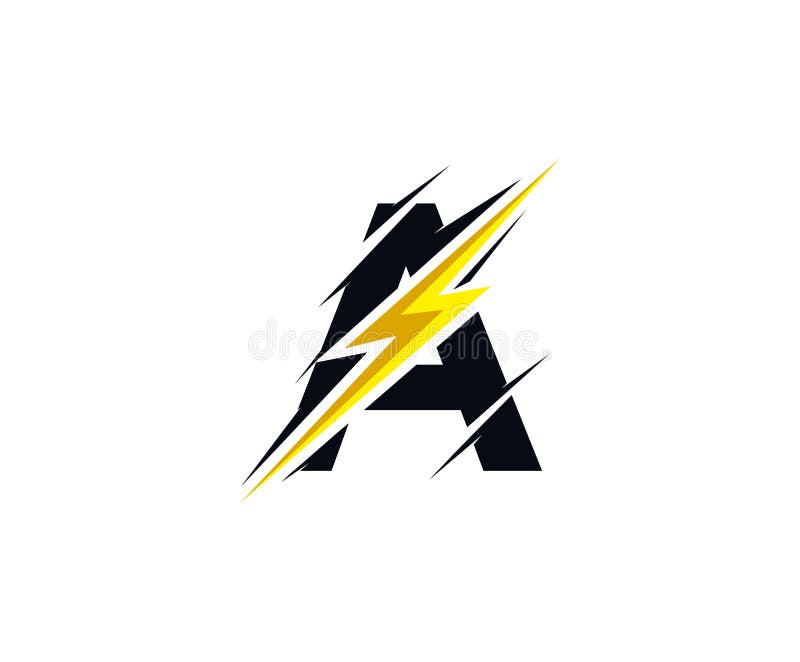 Thunder Flash a Letter Logo Icon. Stock Illustration - Illustration of ...
