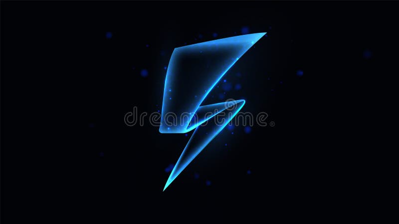 Thunder or Bolt Lighting Outline from Low Polygon, Glowing Wireframe ...