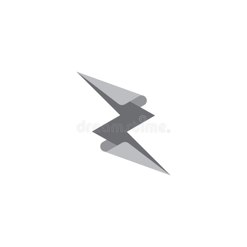 Thunder Bolt Paper Shape Symbol Logo Vector Stock Vector - Illustration ...