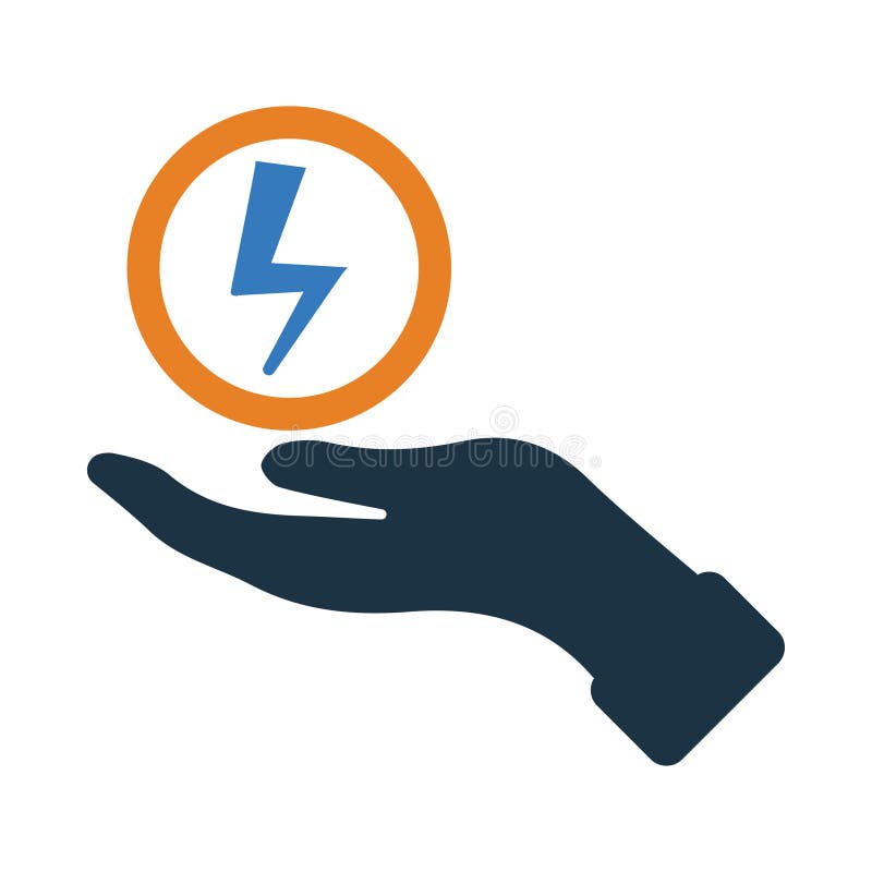Thunder, Care, Hand, Electric, Power Care Icon Stock Vector ...