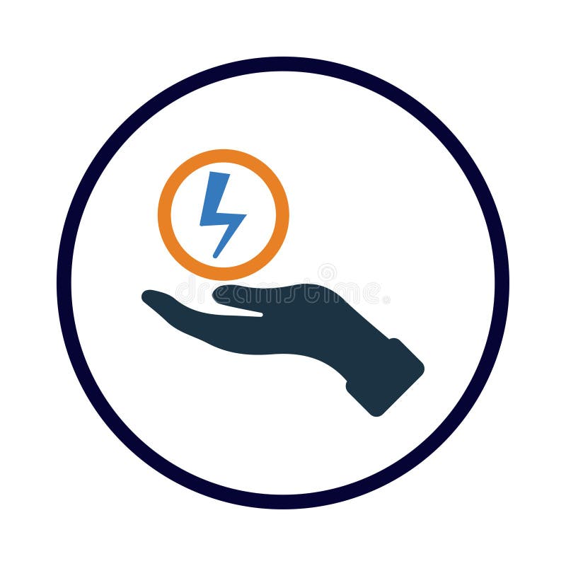 Thunder, Care, Hand, Electric, Power Care Icon Stock Vector ...
