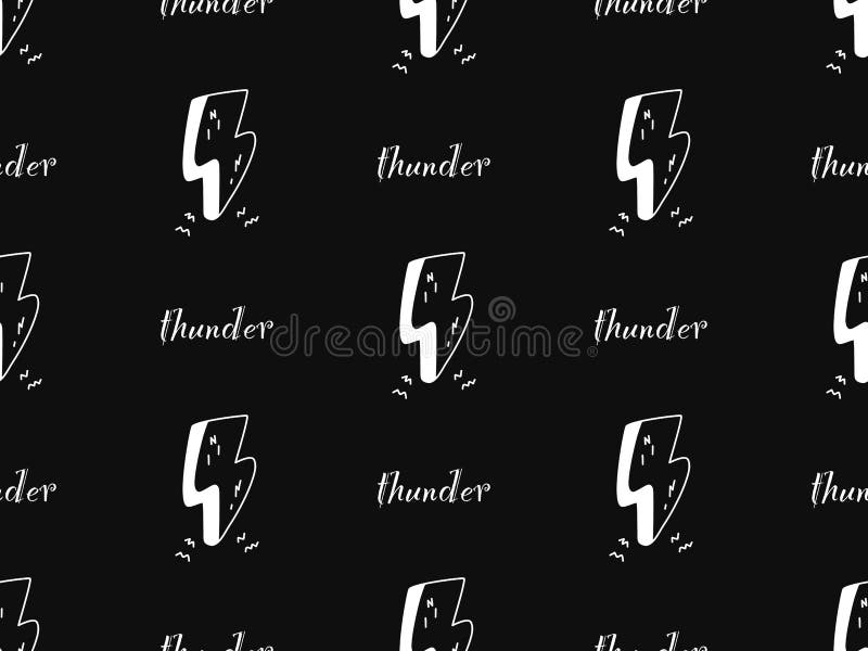 Thunder Seamless Pattern on Black Background Stock Illustration ...
