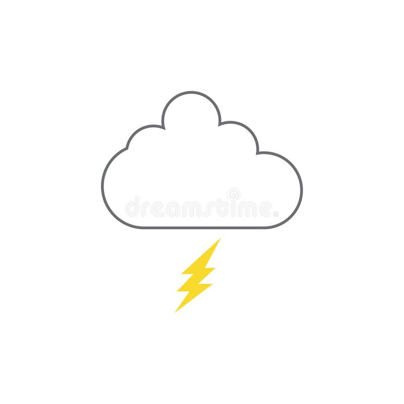 Thunder Cloud Icon Design Template Vector Isolated Stock Vector ...