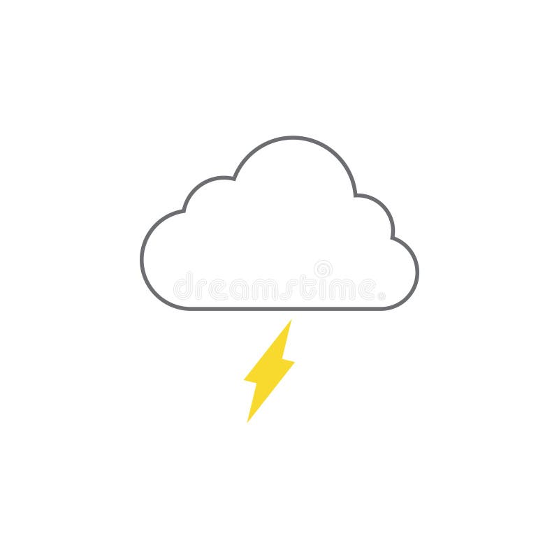 Thunder Cloud Icon Design Template Vector Isolated Stock Vector ...