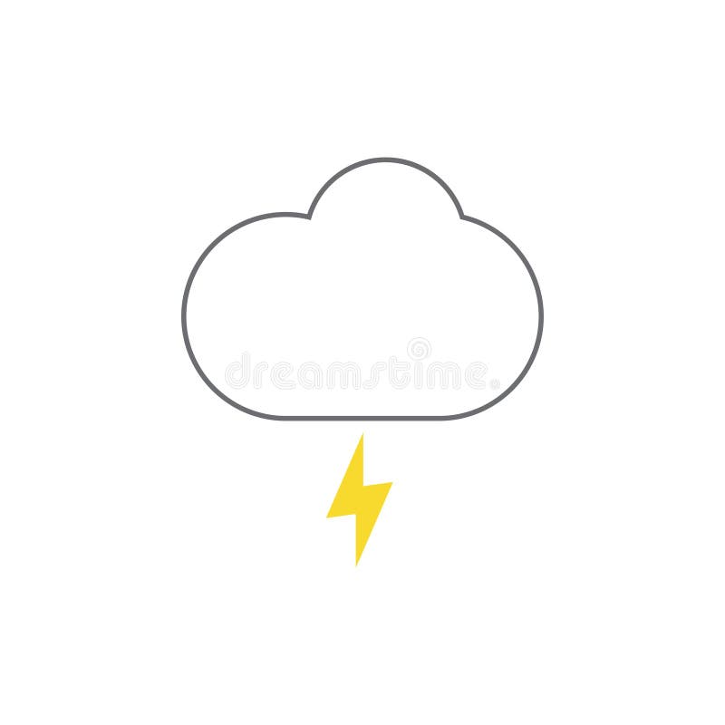 Thunder Cloud Icon Design Template Vector Isolated Stock Vector ...