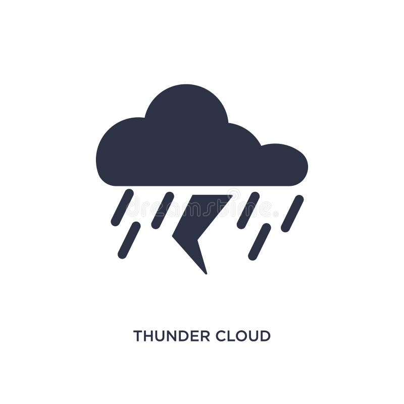 Thunder Cloud Icon on White Background. Simple Element Illustration ...
