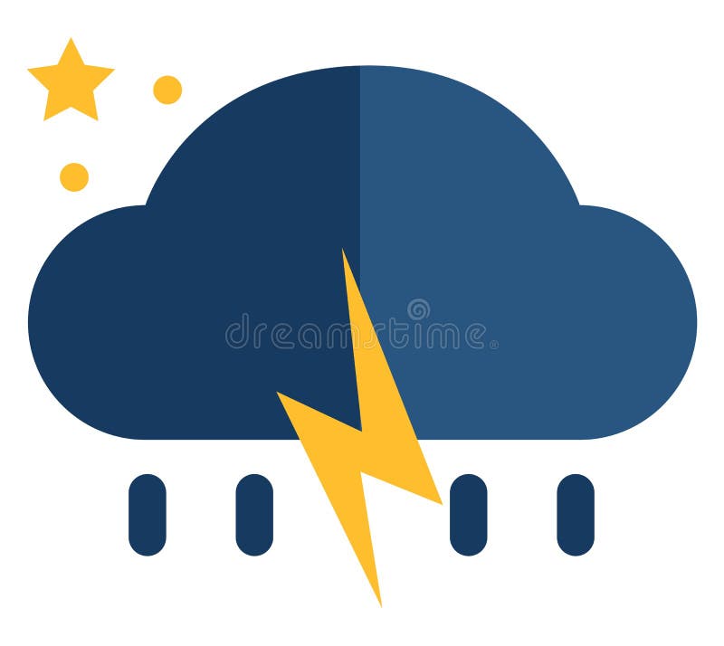 Thunder cloud, icon stock vector. Illustration of vector - 261074341