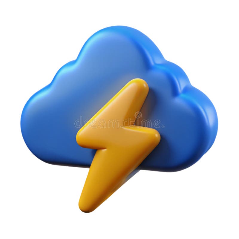 Thunder 3D Icon stock illustration. Illustration of charge - 359121041
