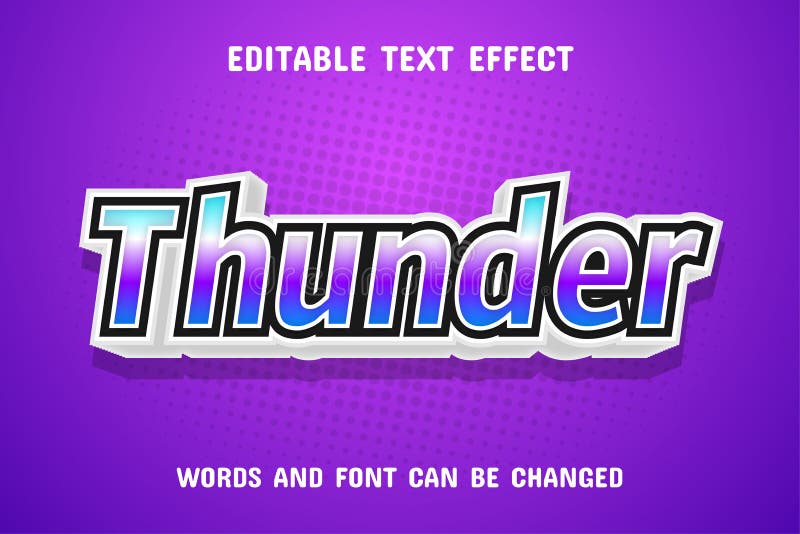 Thunder 3d text effect stock vector. Illustration of modern - 255574987