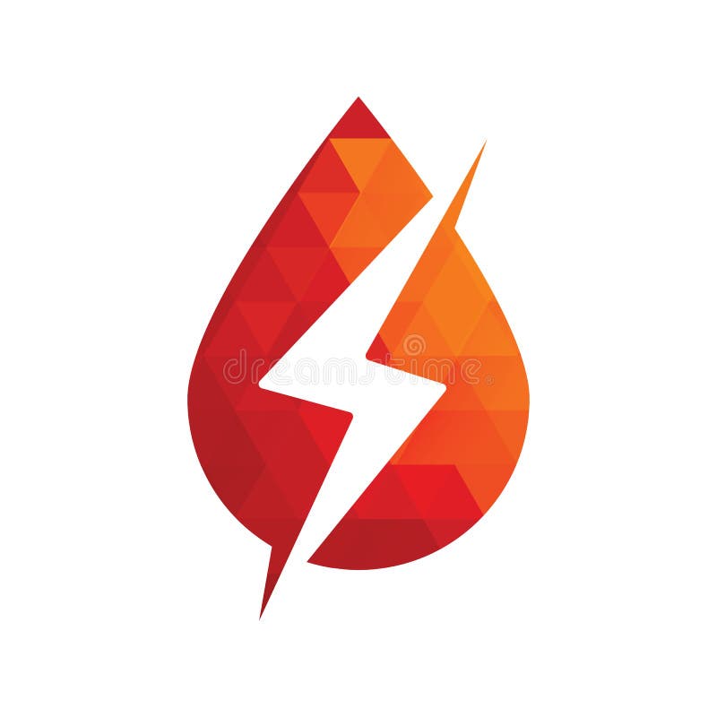 Thunder Drop Logo Design Icon Vector Template. Stock Vector ...