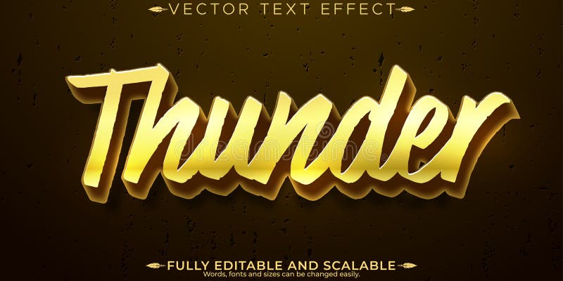 Thunder Editable Text Effect, Editable Game and Storm Text Style Stock ...