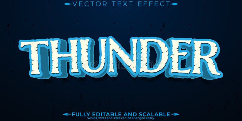 Thunder Editable Text Effect, Editable Storm and Lightning Text Style ...