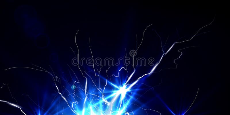 Thunder Energy Waves in Black Background Stock Illustration ...