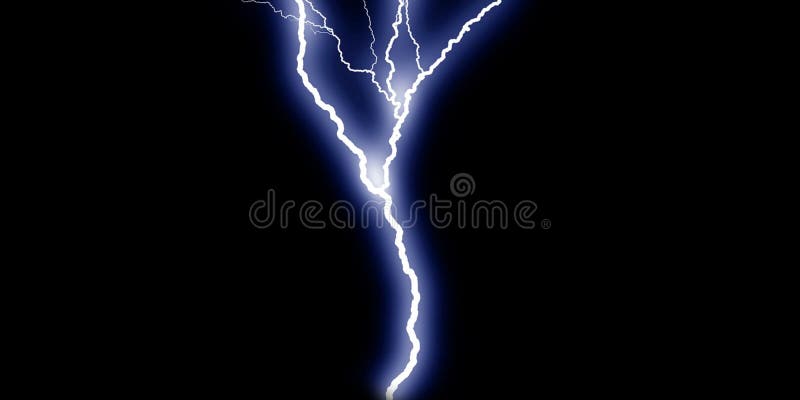 Thunder Energy Waves in Black Background Stock Illustration ...
