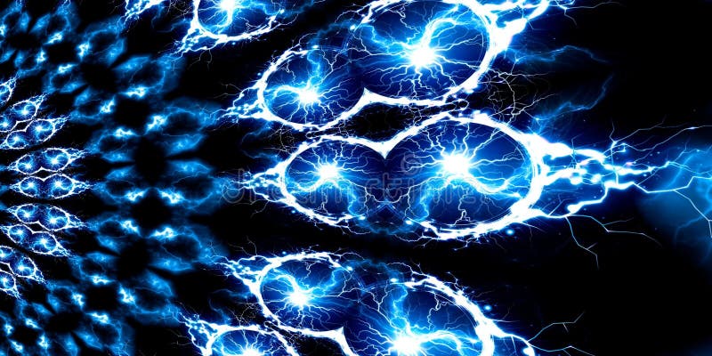 Thunder Energy Waves in Black Background Stock Illustration ...