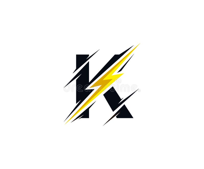 Thunder Flash K Letter Logo Icon. Stock Vector - Illustration of ...