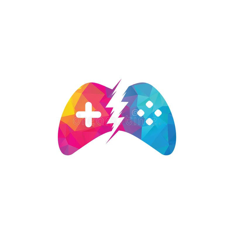 Thunder Game Logo. Game Control with Lightning Icon Stock Vector ...