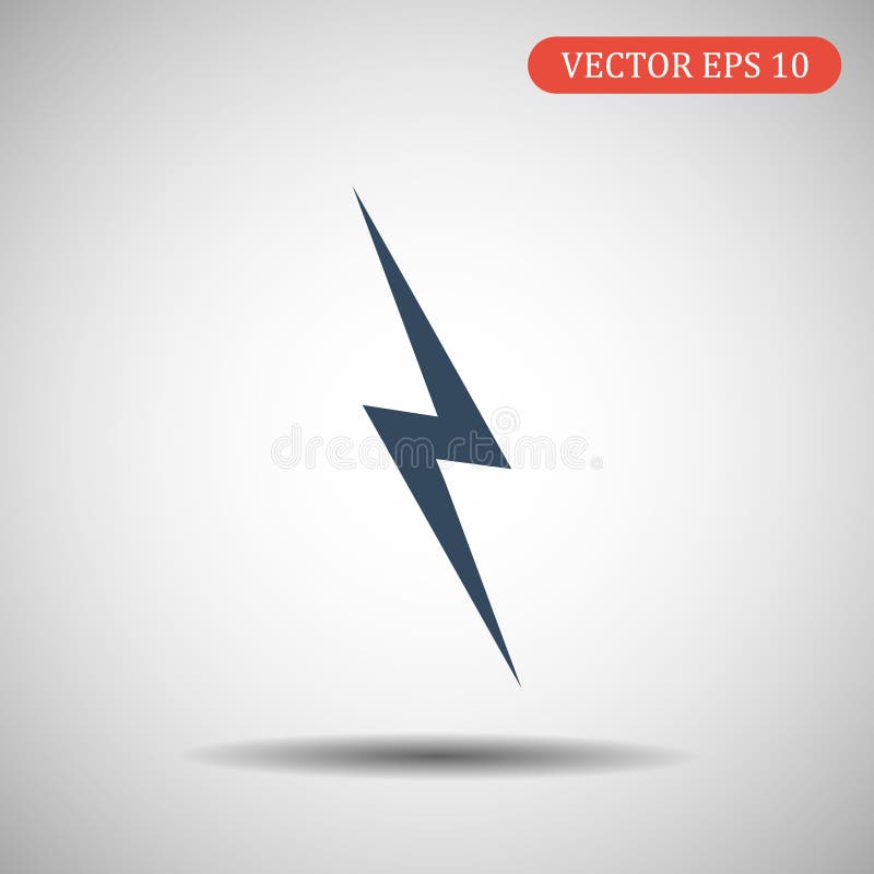 Thunder Icon.Vector Illustration in Flat Style Stock Vector ...