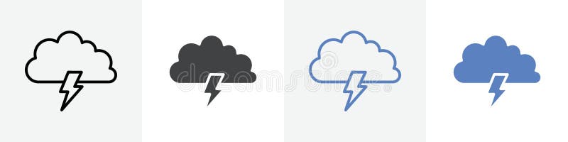 Thunder Icon Vector Set Use for Web Ui or App Stock Vector ...