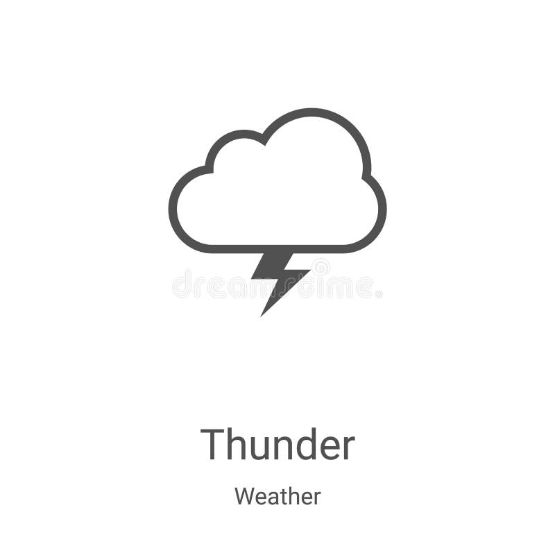 Thunder Icon Vector from Weather Collection. Thin Line Thunder Outline ...