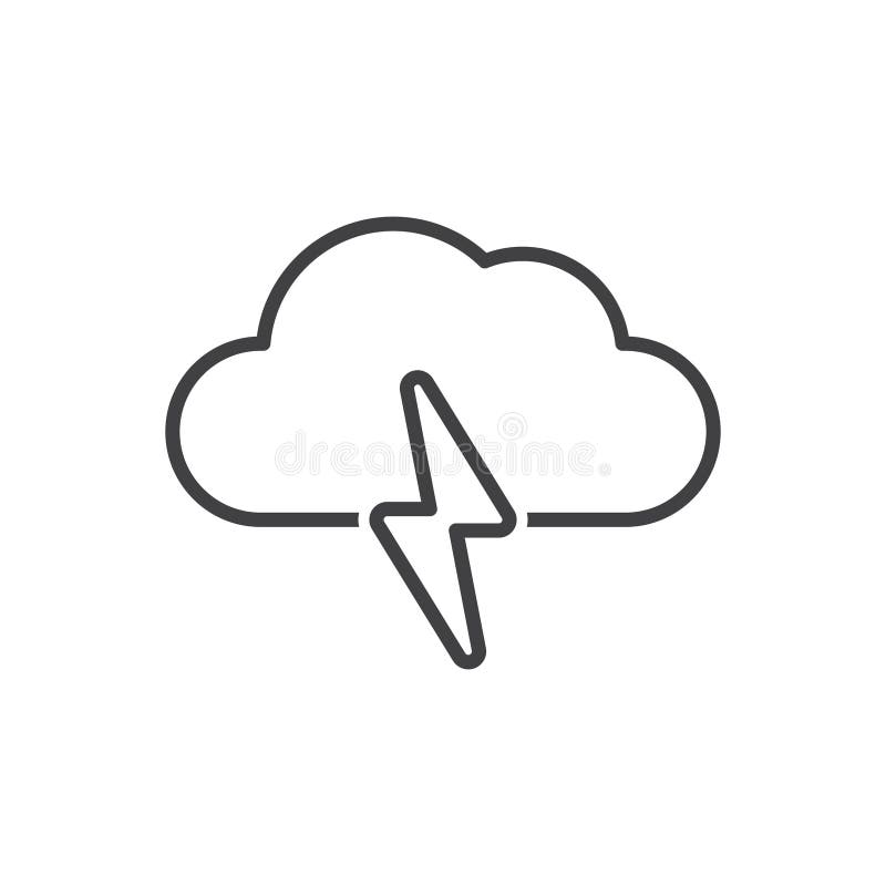 Thunder Icon - Weather Forecast Icon Stock Vector - Illustration of ...
