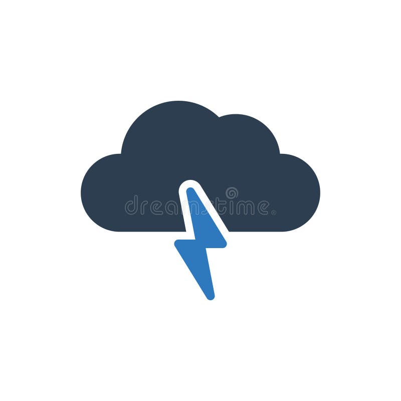 Thunder Icon - Weather Forecast Icon Stock Vector - Illustration of ...
