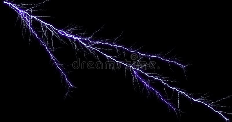 Thunder Light Stock Image on Black Background Stock Photo - Image of ...