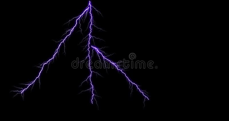 Thunder Light Stock Image on Black Background Stock Photo - Image of ...