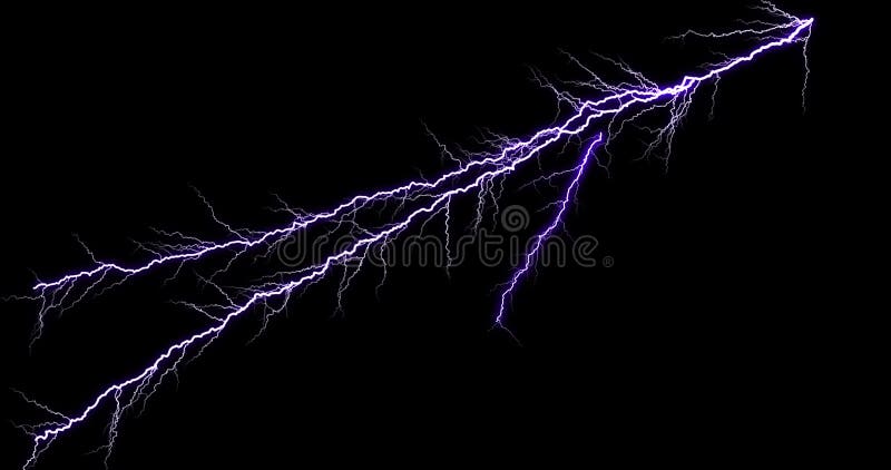Thunder Light Stock Image on Black Background Stock Photo - Image of ...