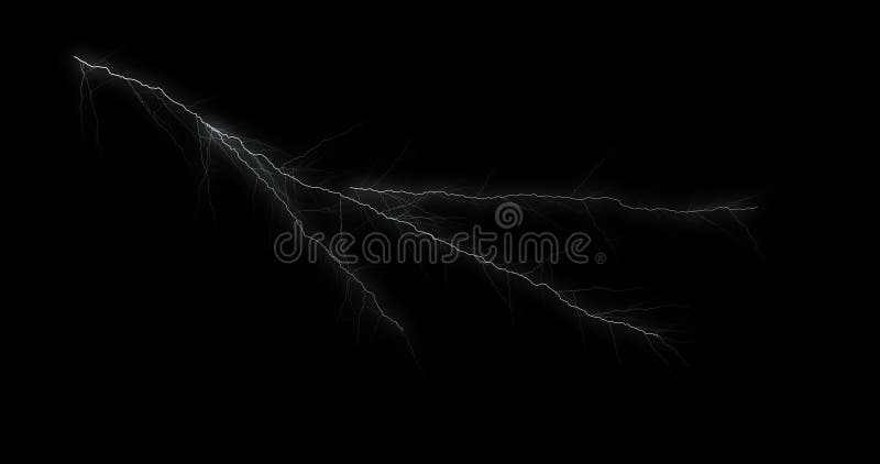 Thunder Light Stock Image On Black Background Stock Photo - Image of ...