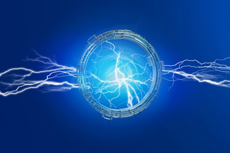 Thunder Lighting Bolt in a Science Fiction Wheel Interface - 3d Stock ...
